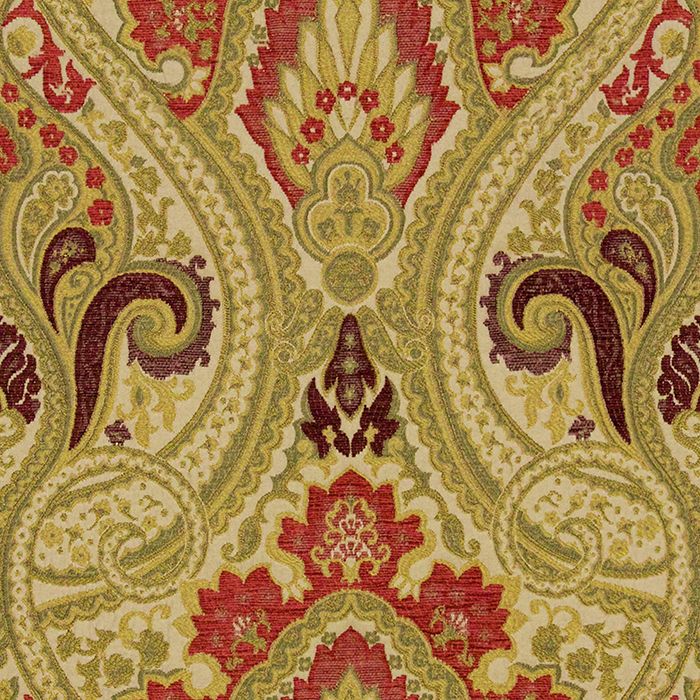Jim Dickens Luxury Designer Fabric Olympos Persia Cranberry Jim Dickens